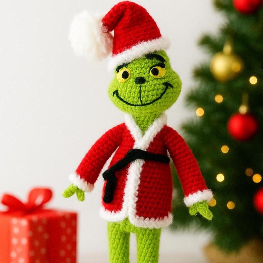 Patrón de crochet del Grinch en PDF / Peluche amigurumi navideño ...