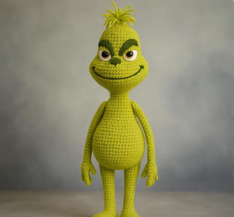 Patrón de crochet del Grinch en PDF / Peluche amigurumi navideño ...