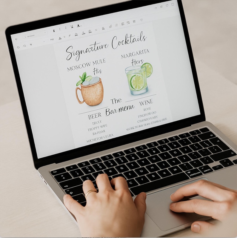 Editable Bar Sign Template – Moscow Mule & Margarita Signature Drinks ...