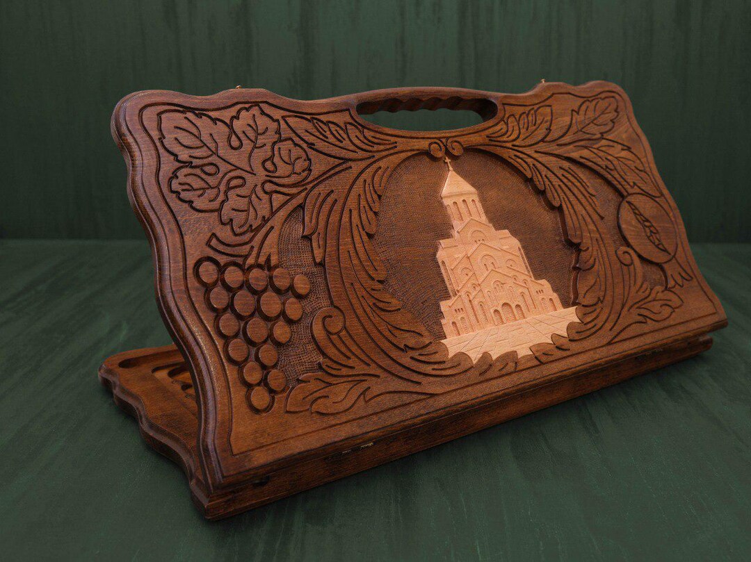 Handmade Backgammon Board With Holy Trinity Cathedral of Tbilisi ...