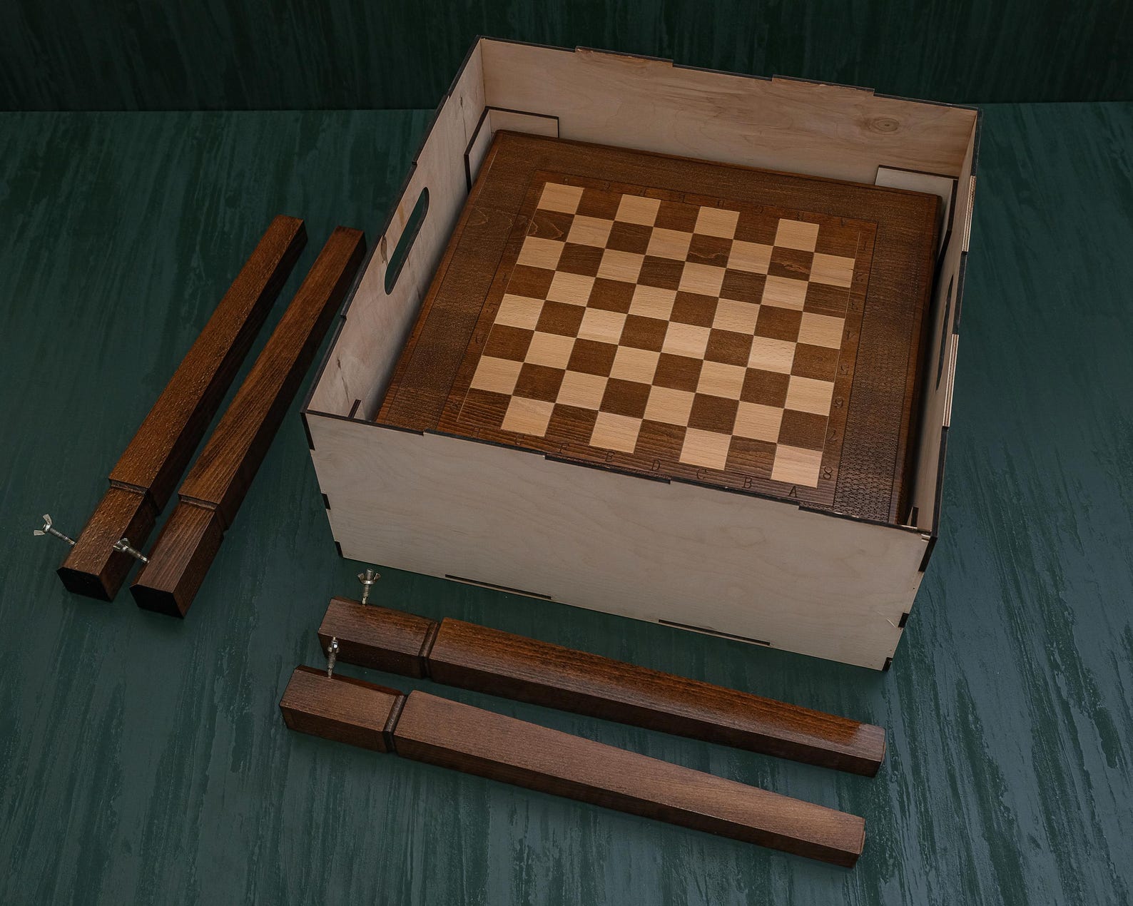 Classic Chess Table With Drawers, Handmade Wooden Chess Game Table ...