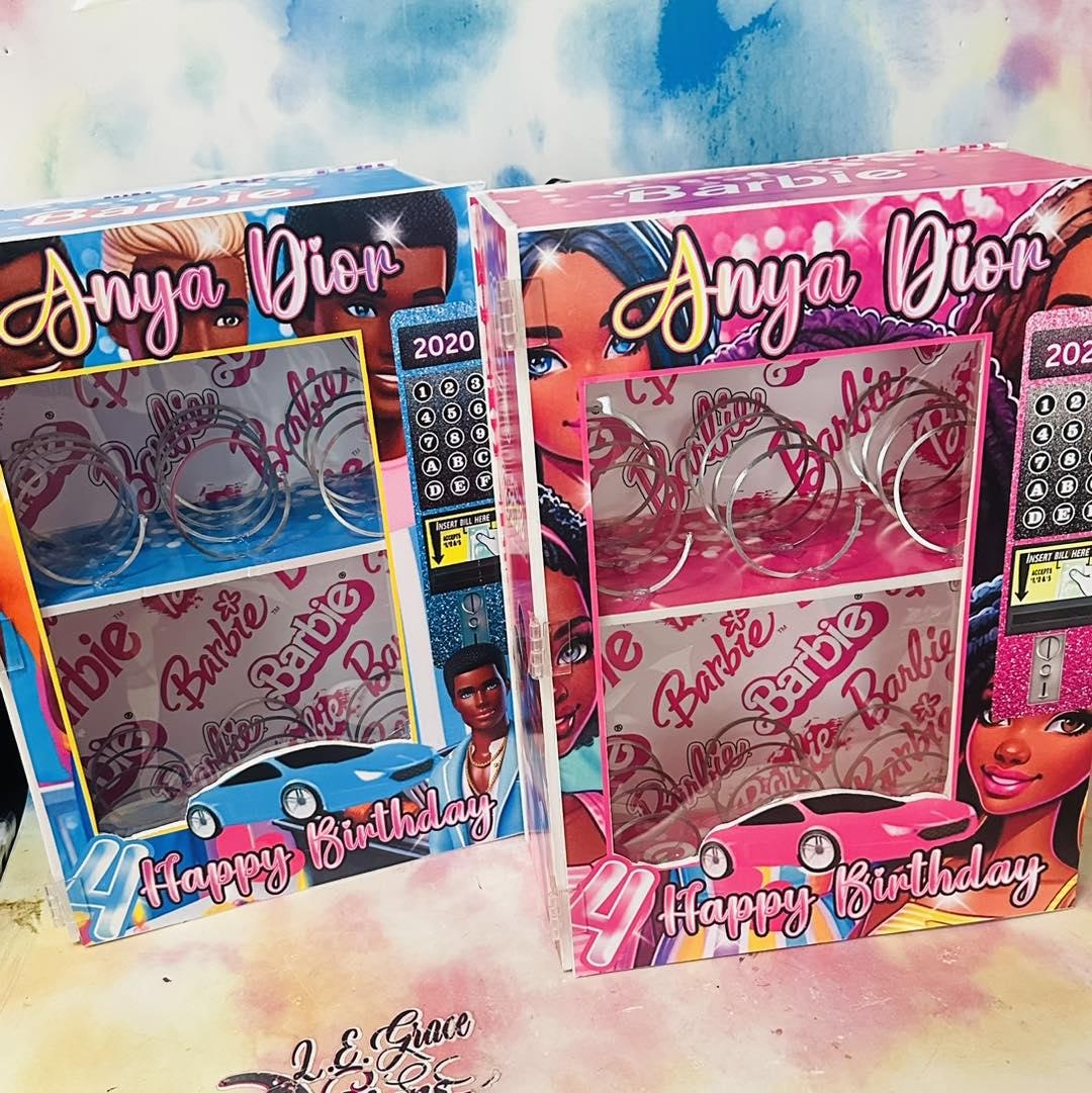 Barbie Vending Machine Template: Birthday/easter Basket (CANVA Edit ...