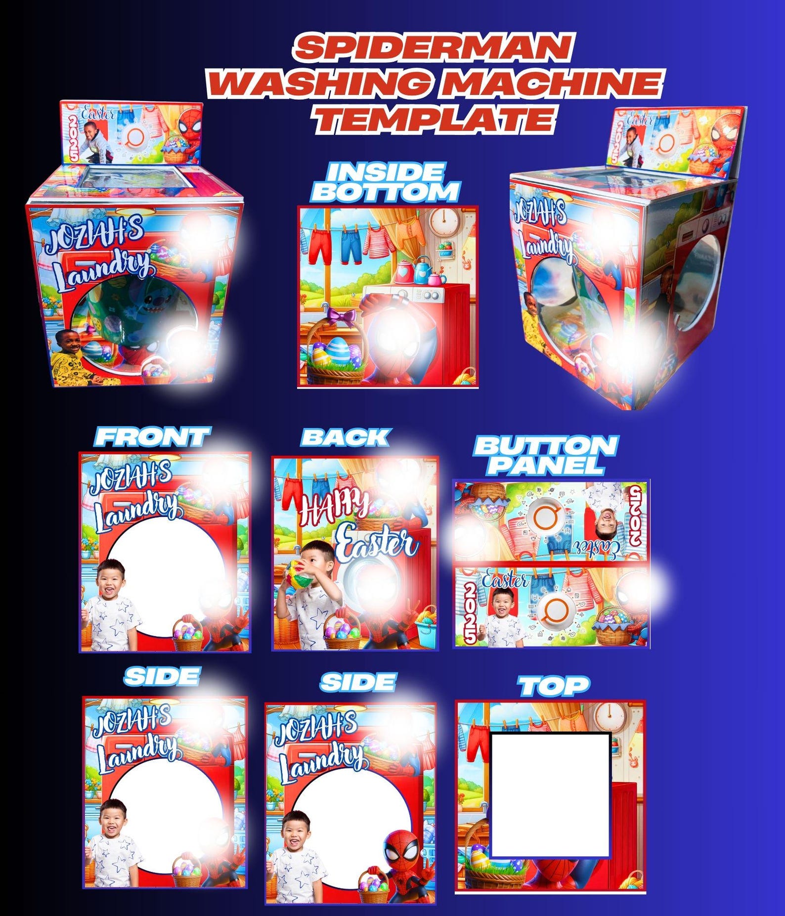 CANVA Spider Easter Washing Machine Template No Physical Product - Etsy