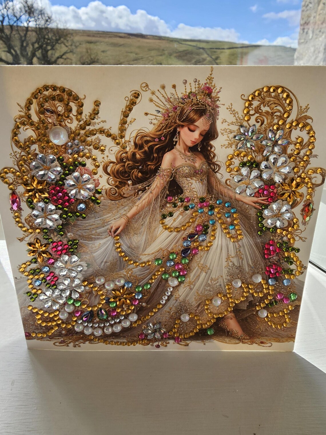 Diamond Art Wedding Bride Princess Blank Greetings Card & Envelope ...