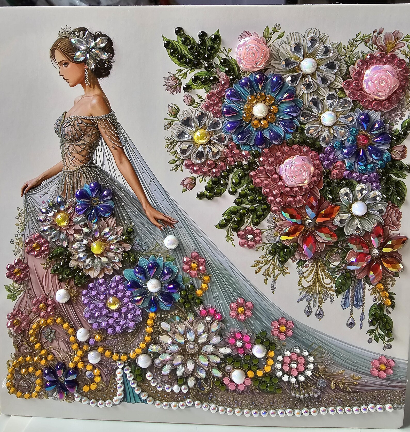 Diamond Art Wedding Bride Princess Blank Greetings Card & Envelope ...