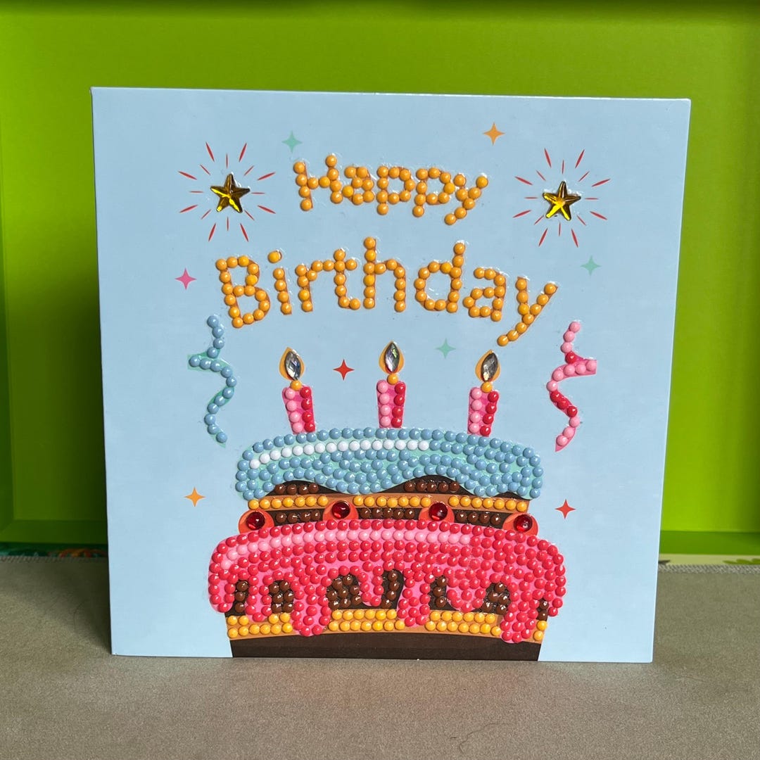5D Diamond Birthday Card: Tactile Cake Design (6x6 In) - Etsy UK