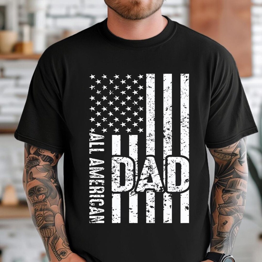 All American Dad PNG | Grunge Flag Patriotic Sublimation Design ...