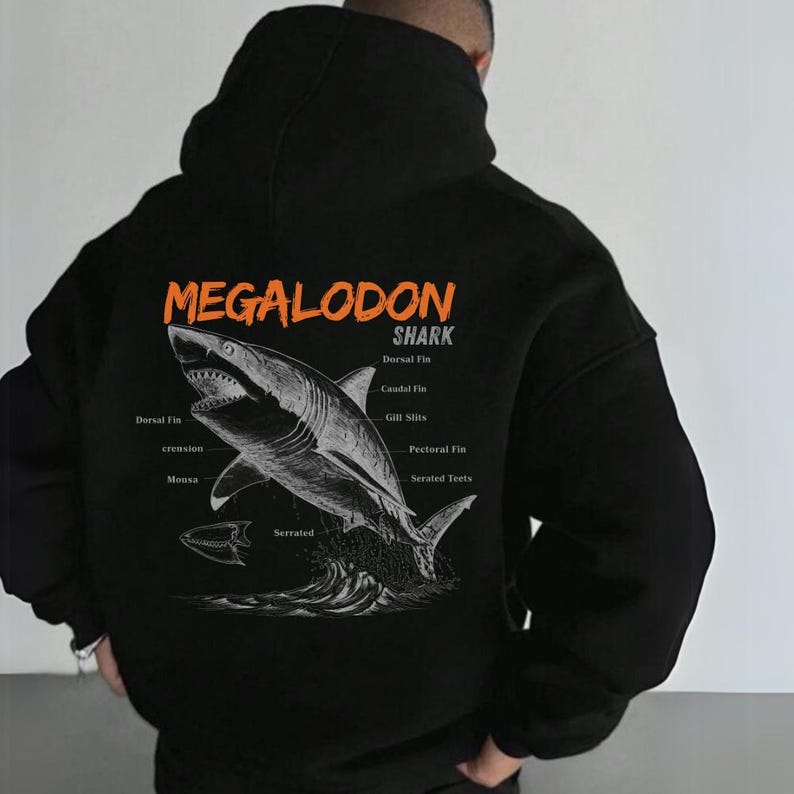 Megalodon Shark PNG | Vintage Shark Anatomy Design | Ocean Predator ...