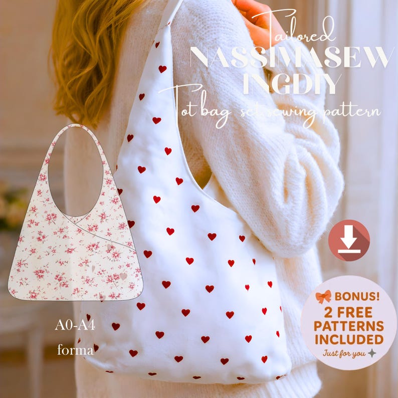 Shopping Bag Sewing Pattern | Small Tote Bag, Market Bag | Pattern + Detailed Illustrated ...