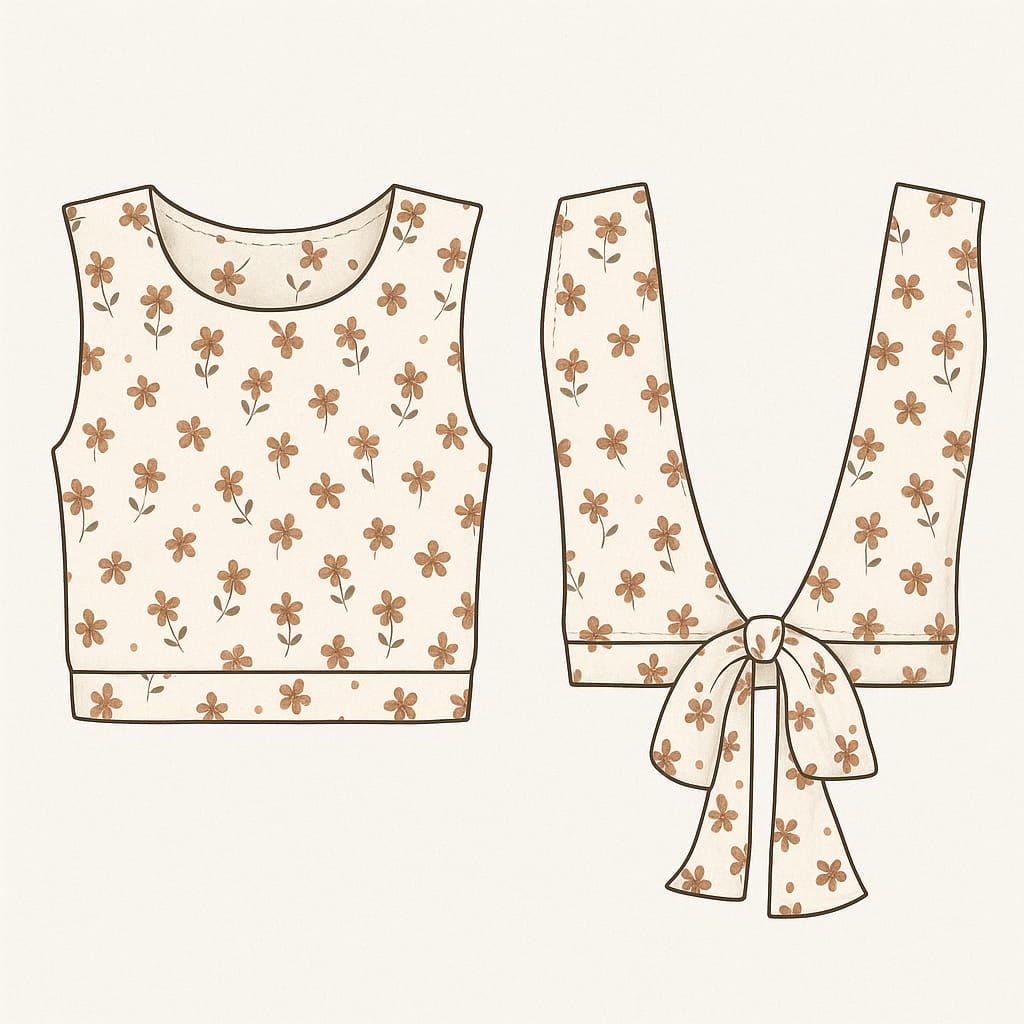 Open Back Tie Top Sewing Pattern, Beginner Friendly (PDF) - Etsy