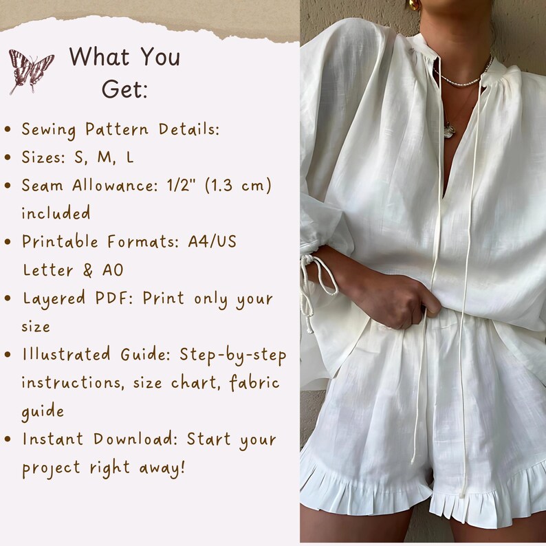 Easy Shorts Pattern Pdf | X/M/L | Elastic Shorts Pdf Sewing Pattern ...