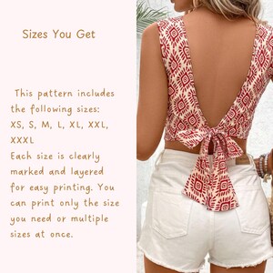Open Back Tie Top Sewing Pattern, Beginner Friendly (PDF) - Etsy