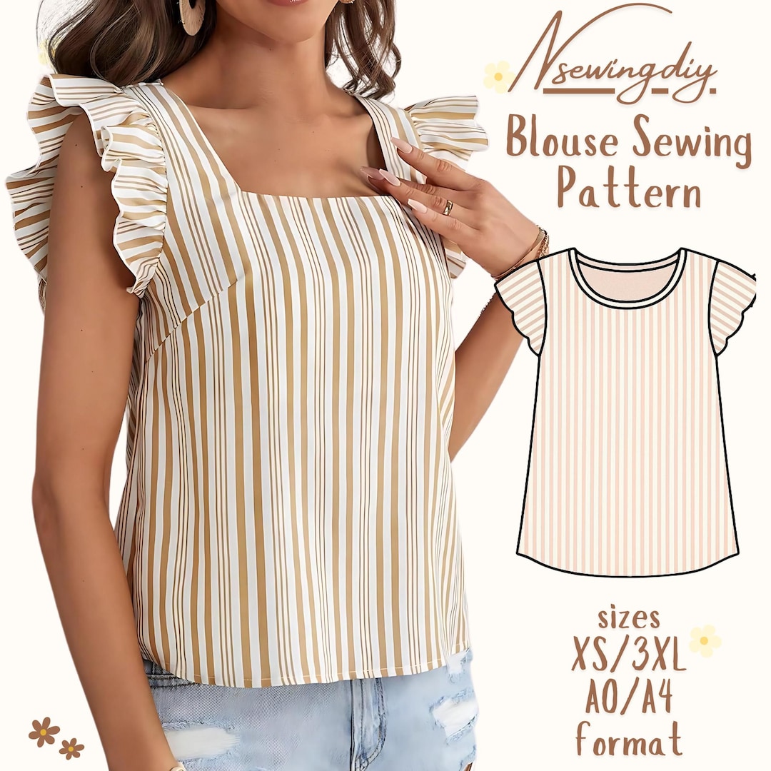 Easy Blouse Sewing Pattern | Women's Top PDF Pattern | Beginner ...