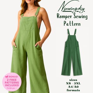 Wrap Jumpsuit Sewing Pattern PDF | Wide Leg Jumpsuit | Sizes XS–3XL ...