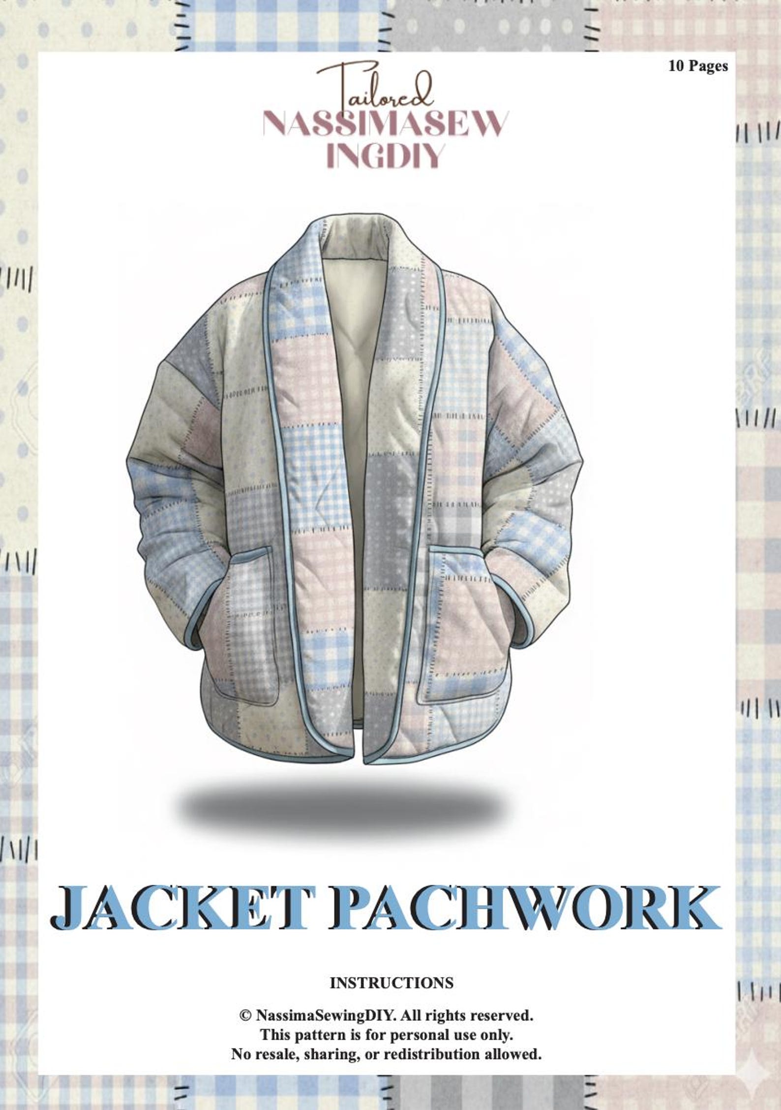 Quilted Patchwork Jacket Sewing Pattern | Relaxed Fit, Beginner ...