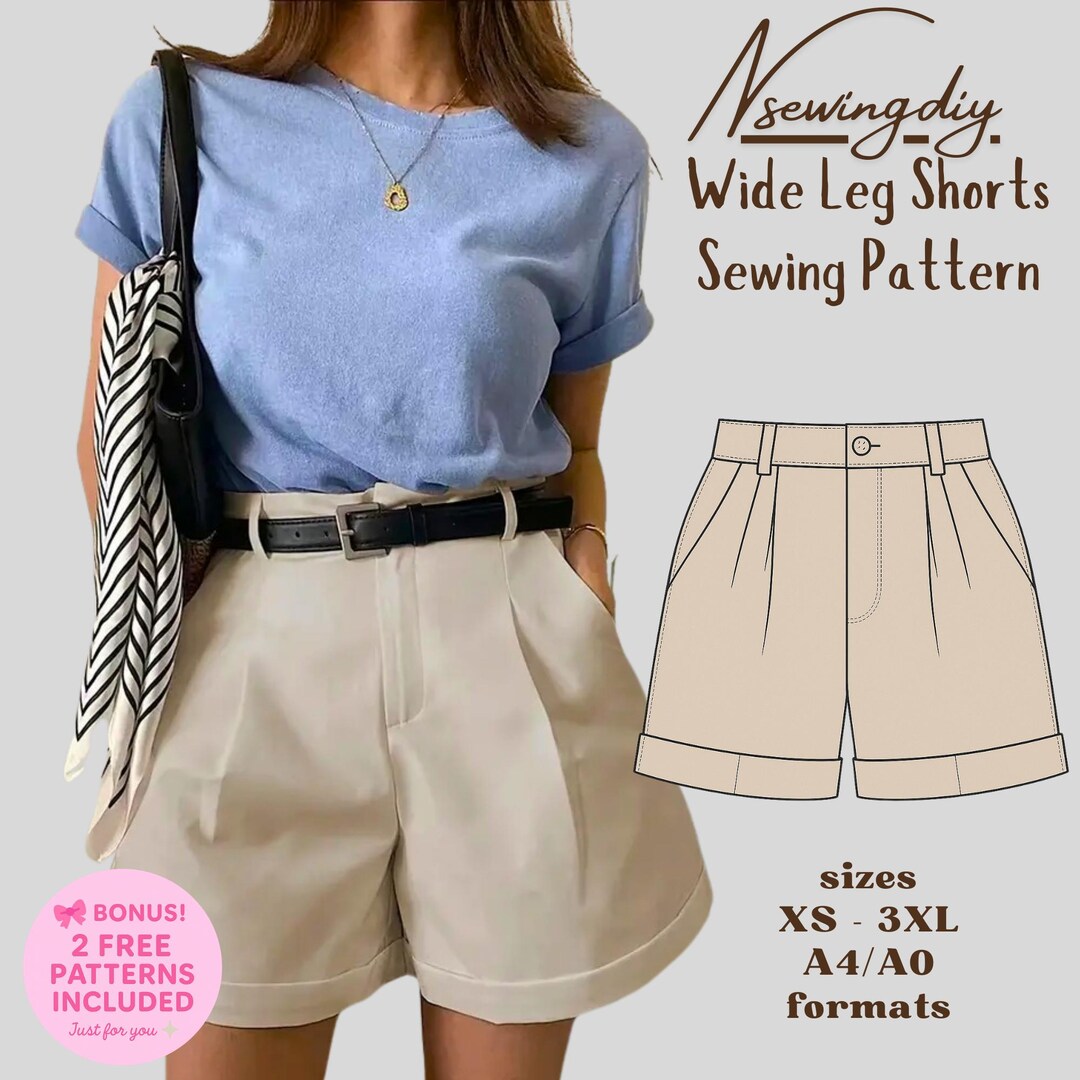 Easy Shorts Pattern | Women Elastic Shorts With Pockets PDF Sewing ...