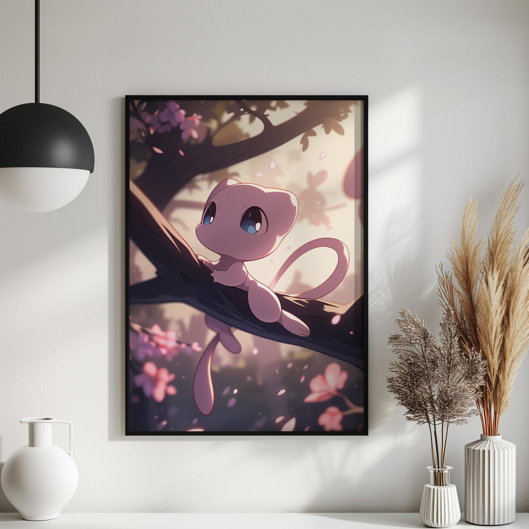 Mew Sakura Poster | Digital Download | Pokemon Poster | Pokemon Gift ...