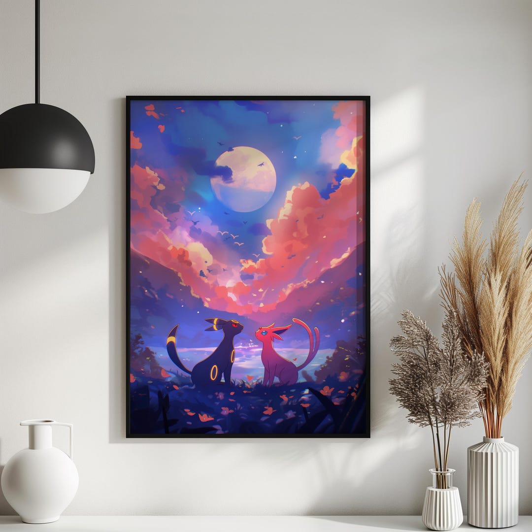 Umbreon Espeon Moon Poster | Digital Download | Pokemon Poster ...