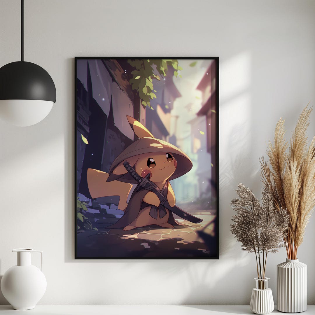 Pikachu Samurai Poster | Digital Download | Pokemon Poster | Pokemon ...