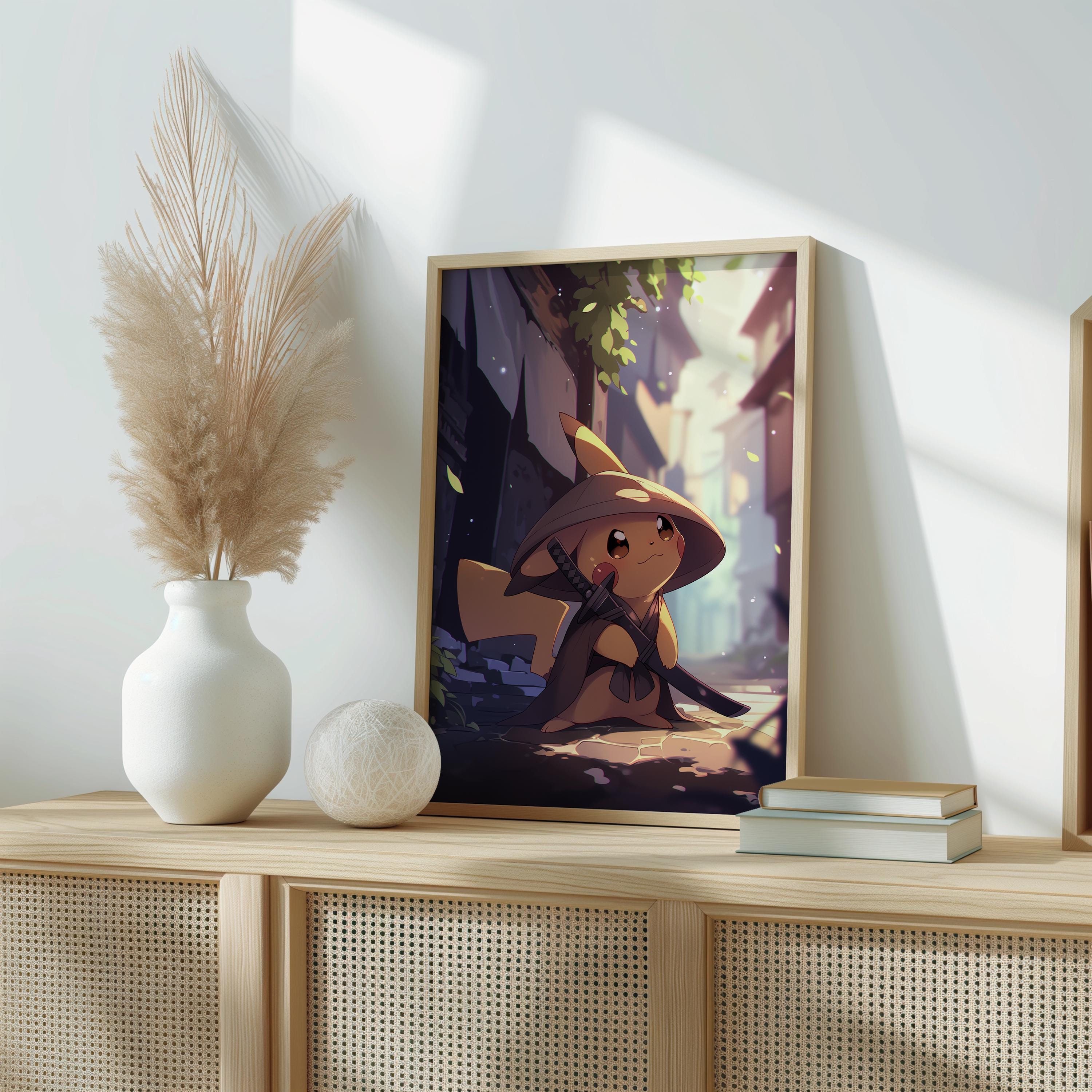 Pikachu Samurai Poster | Digital Download | Pokemon Poster | Pokemon ...