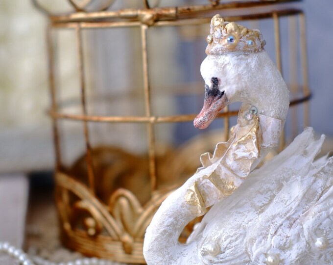 One of a Kind Original Paper SWAN Art Sculpture One - Etsy