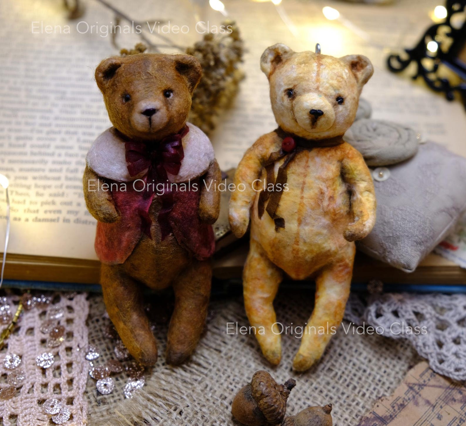 Spun Cotton Teddy Bear Ornament Video Class Tutorial Workshop - Etsy