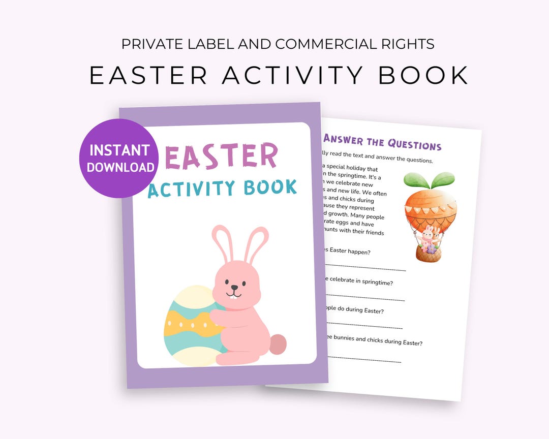 Easter Coloring Book Activity, Printable Coloring Pages for Kids, Fun ...