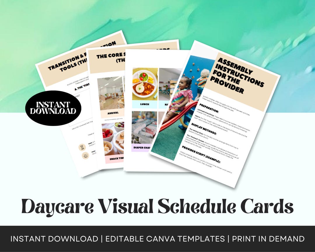 Visual Schedule for Autism | Canva Template | Preschool & Daycare ...