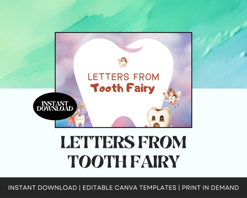 Tooth Fairy Letter, Printable Kit, Whimsical Design (instant Download ...