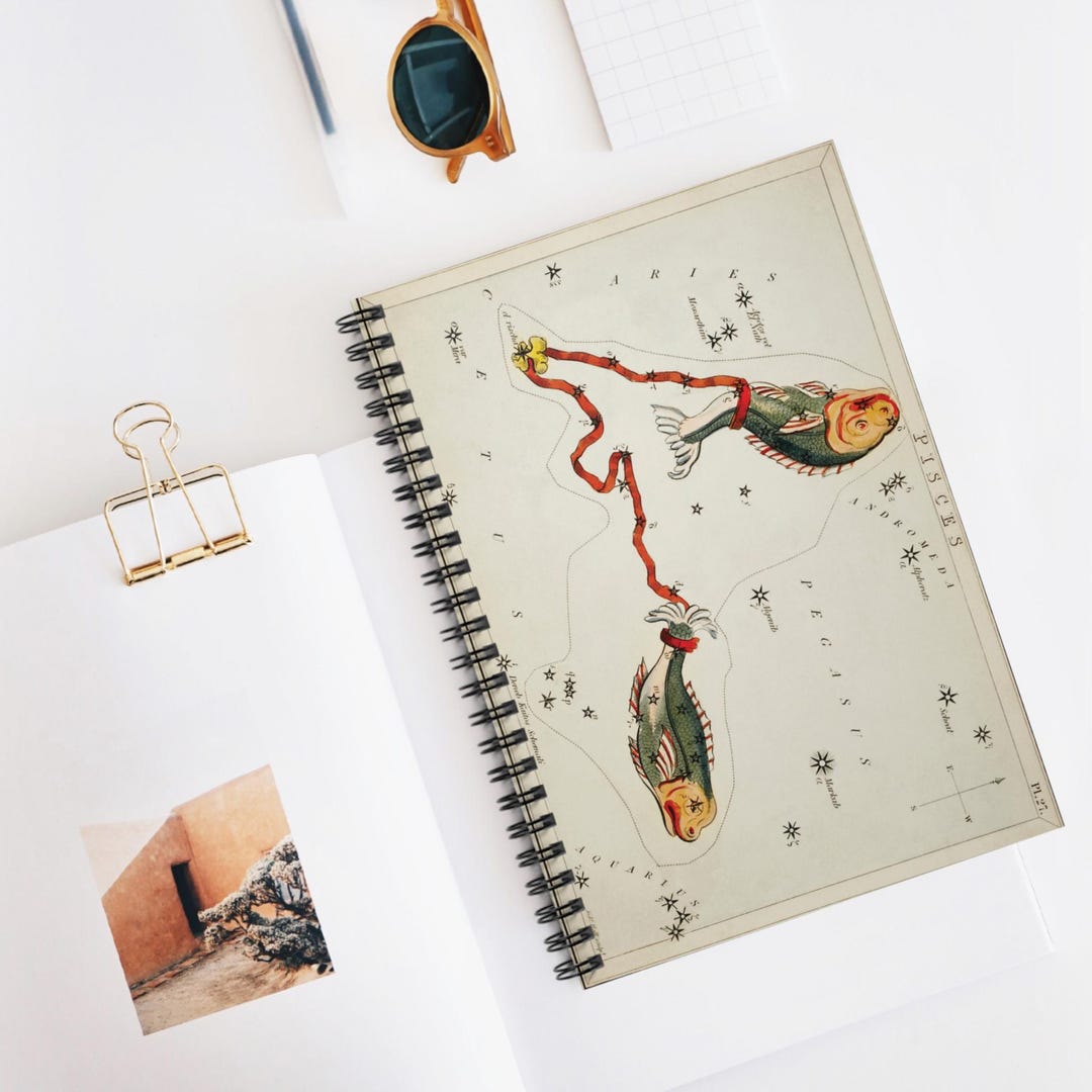 Spiral Notebook - Pisces Constellation Ruled Line, Astrology Journal ...