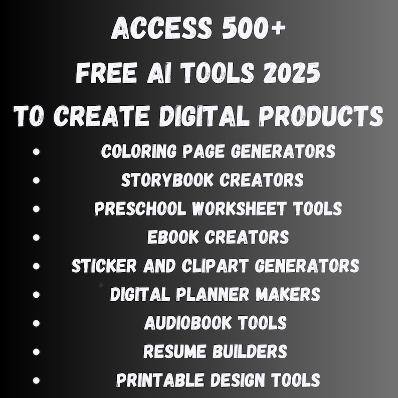 500+ AI Tools List 2026: Digital Product Creation (digital Download ...