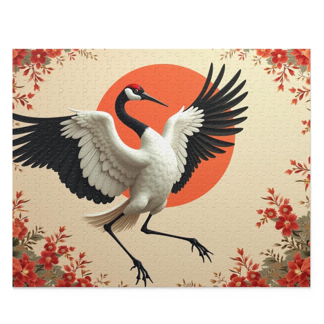 Elegant Crane Puzzle, 120 252 500-piece Jigsaw, Asian Decor Gift ...