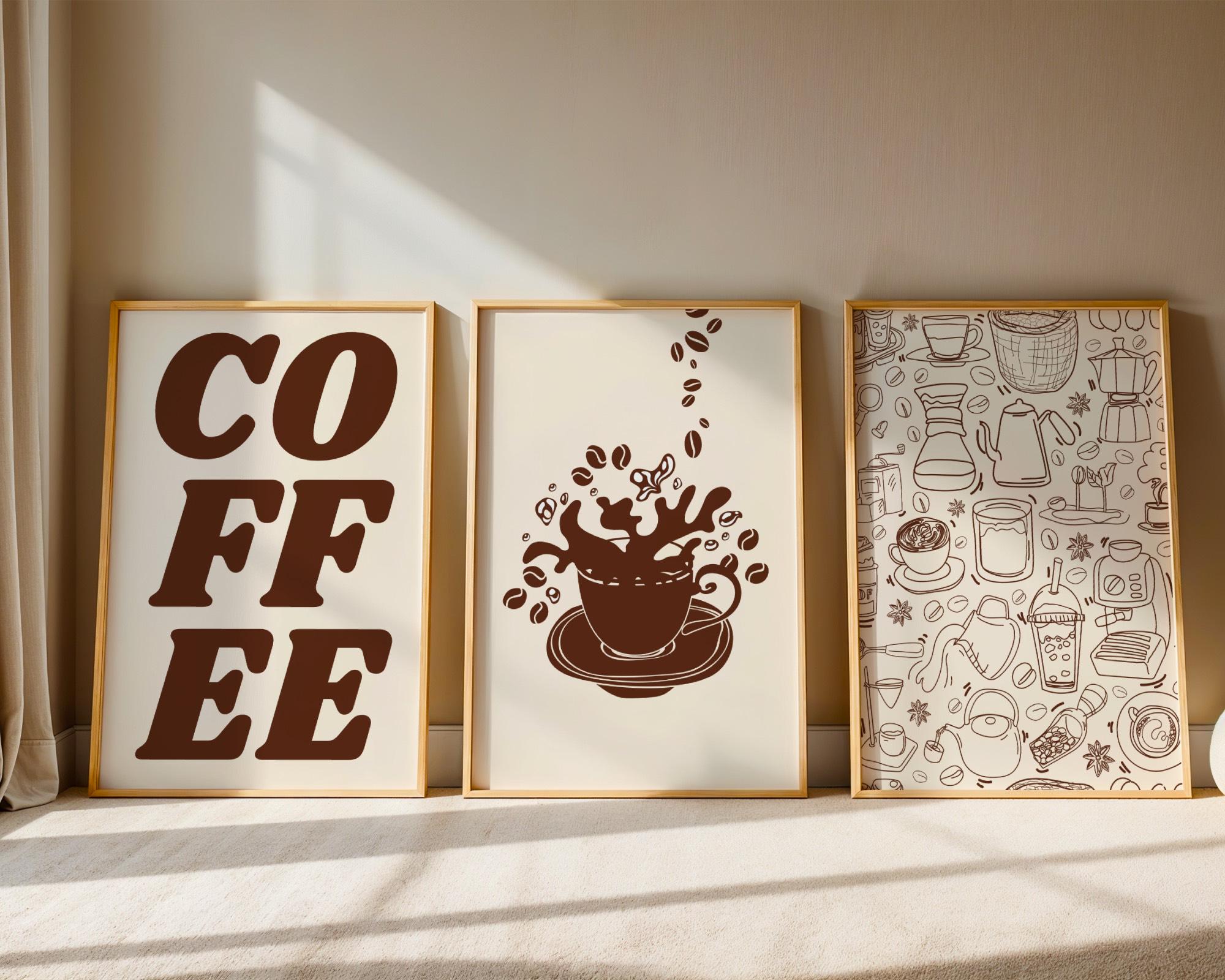 Set of 3 Coffee Wall Print | Printable Coffee Poster | Coffee Lover ...