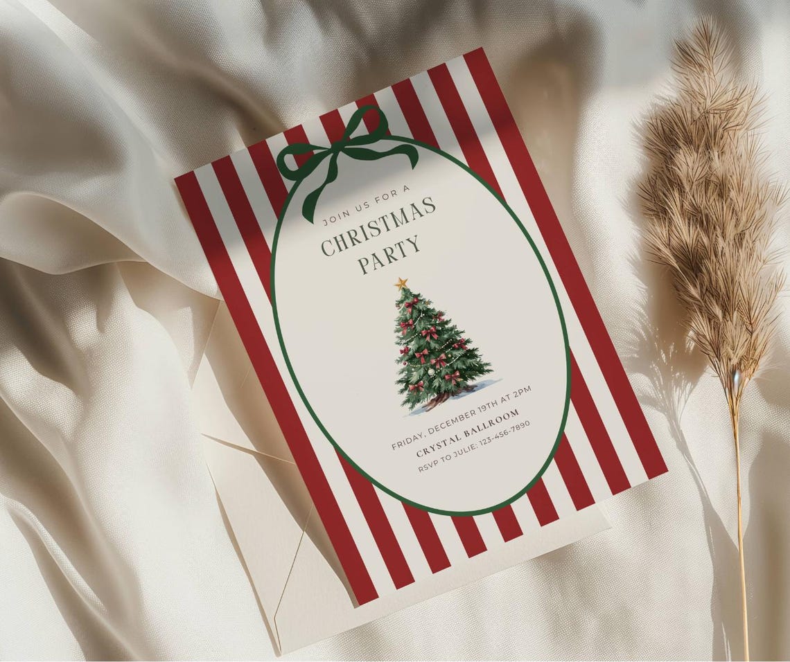 Christmas Invitation Template | Elegant Christmas Invite | Work ...