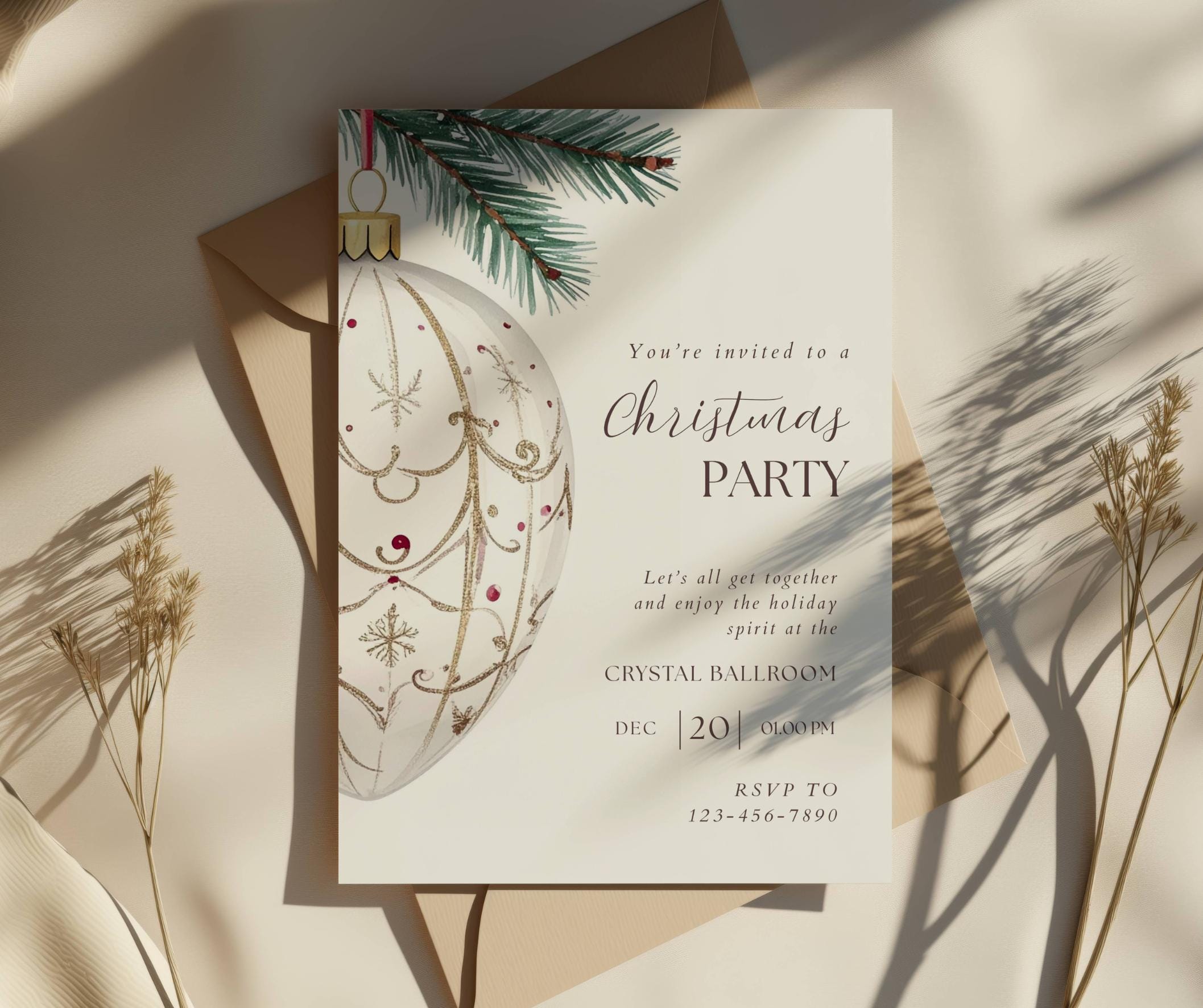 Christmas Party Invitation Template | Work Christmas Party Invite ...