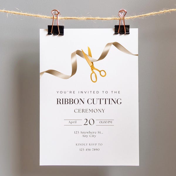 Ribbon Cutting Invitation - Etsy