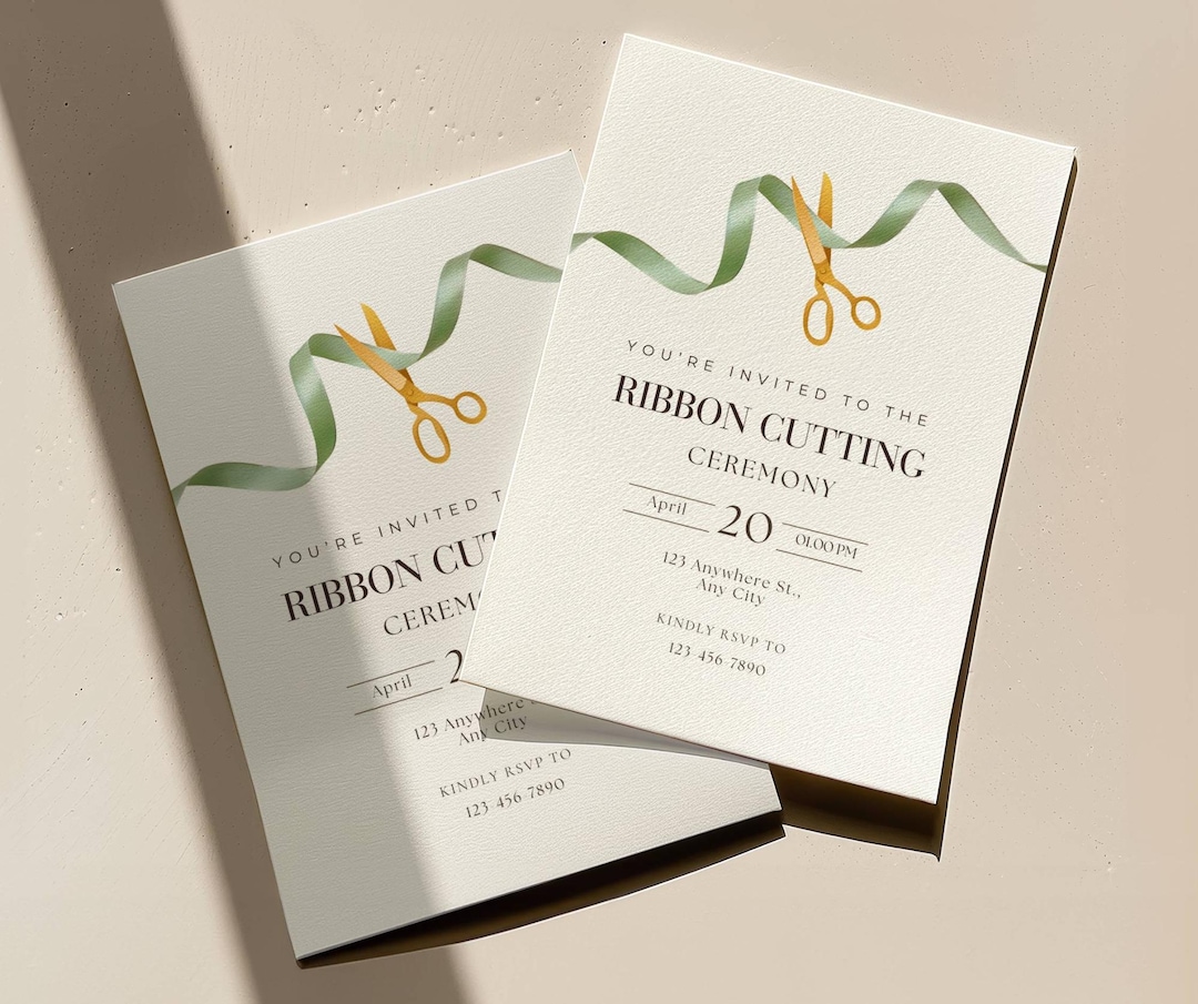 Ribbon Cutting Invitation, Ribbon Cutting Ceremony Invitation, Grand ...