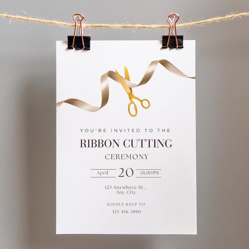 Ribbon Cutting Invitation - Etsy