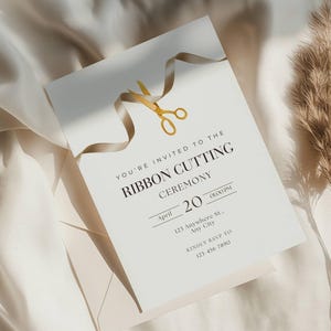 Ribbon Cutting Invitation, Ribbon Cutting Ceremony Invitation, Grand ...
