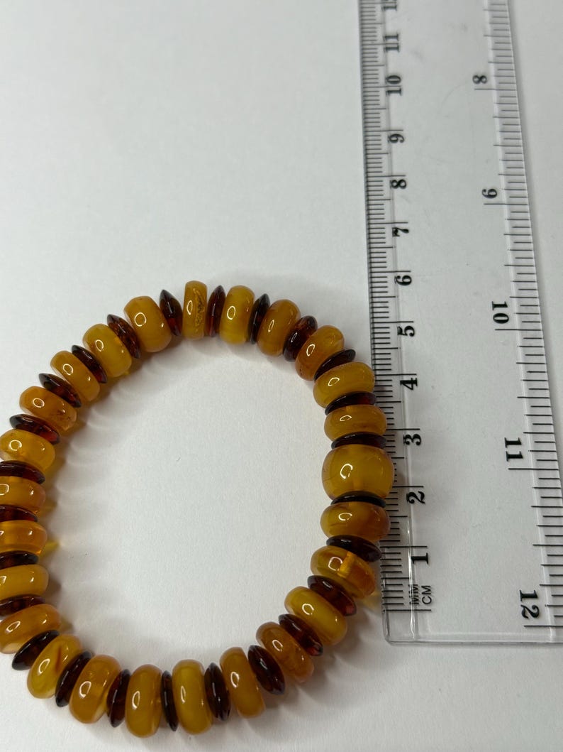 Genuine Amber Stone Beads Bracelet.yellow Baltic Amber Stone Bracelet ...