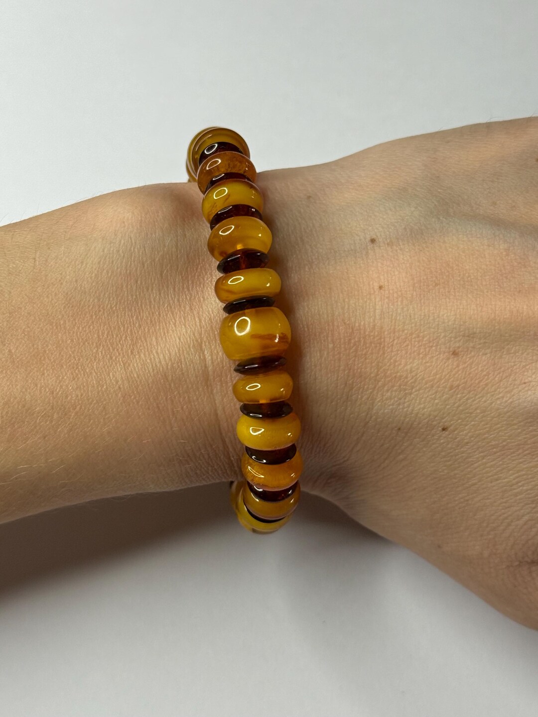 Genuine Amber Stone Beads Bracelet.yellow Baltic Amber Stone Bracelet ...
