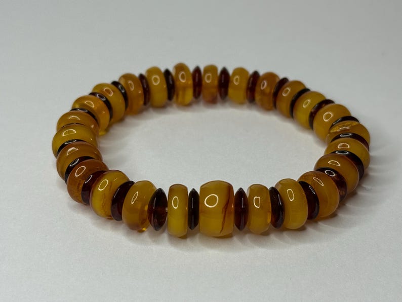 Genuine Amber Stone Beads Bracelet.yellow Baltic Amber Stone Bracelet ...
