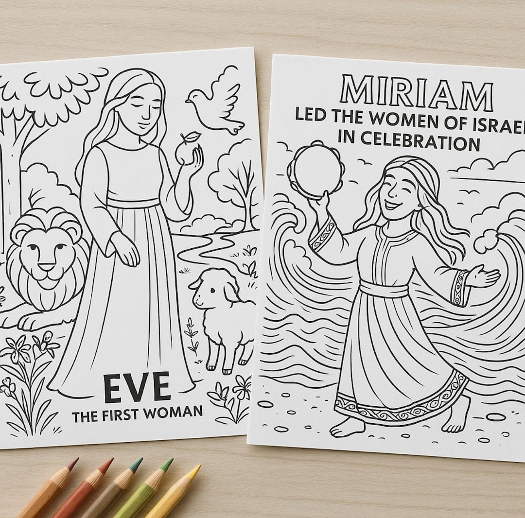 Bible Women Coloring Pages: Christian Printable Activity (digital ...