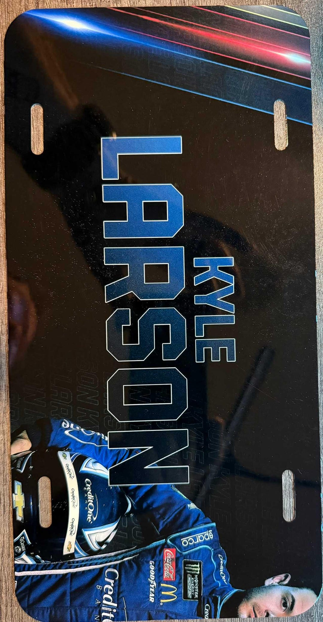 Nascar License Plate Black Background Racing Design Kyle Larson ...