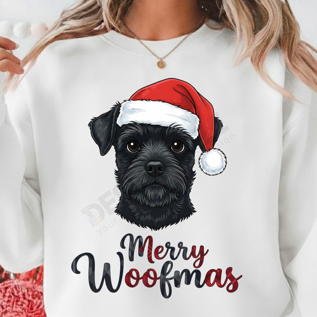 Santa Schnauzer Christmas PNG, Merry Woofmas, Dog Sublimation (digital ...