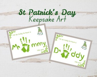 Printable St. Patrick's Day Handprint Art Craft for Kids, Keepsake Art ...