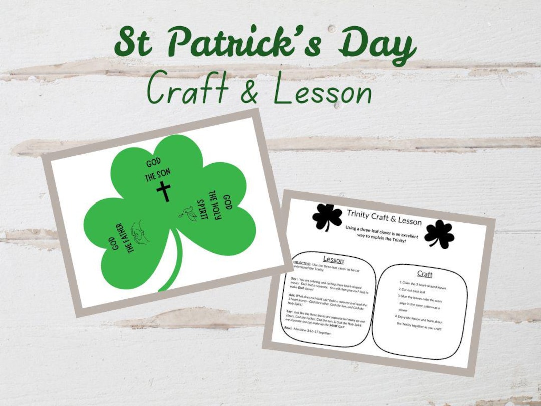 PRINTABLE St. Patrick's Day Shamrock Trinity Craft, Trinity Sunday ...