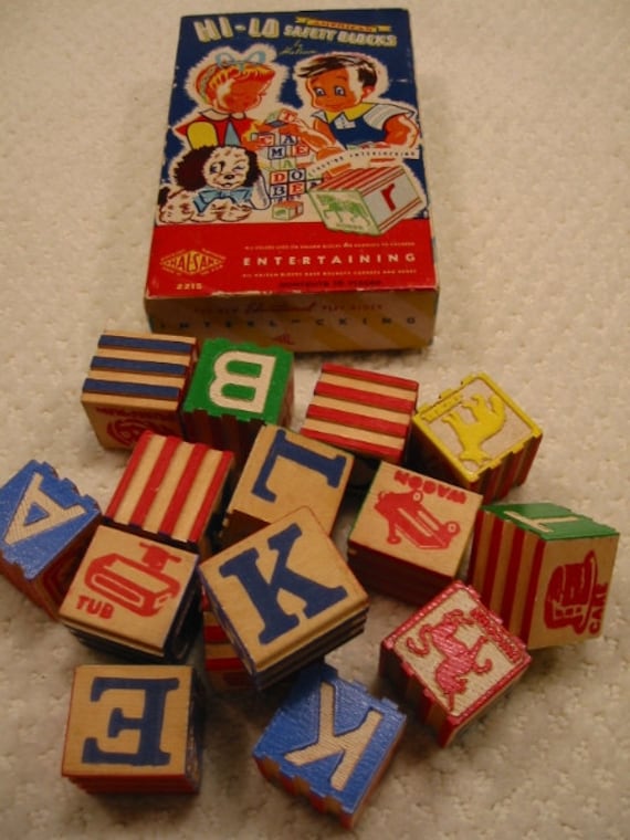 Vintage Hi-lo Safety Blocks by Halsam . . . in Like New | Etsy