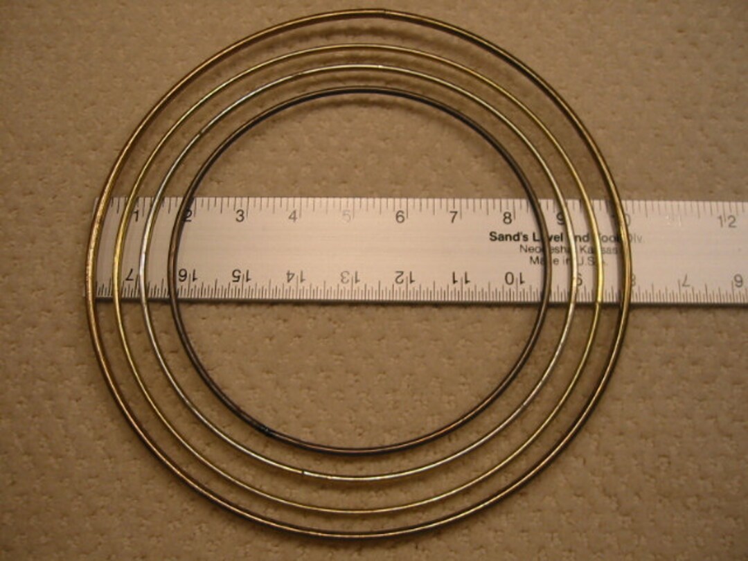 Vintage Set of Four (4) Macrame' / Craft Metal Rings From the 1970's ...