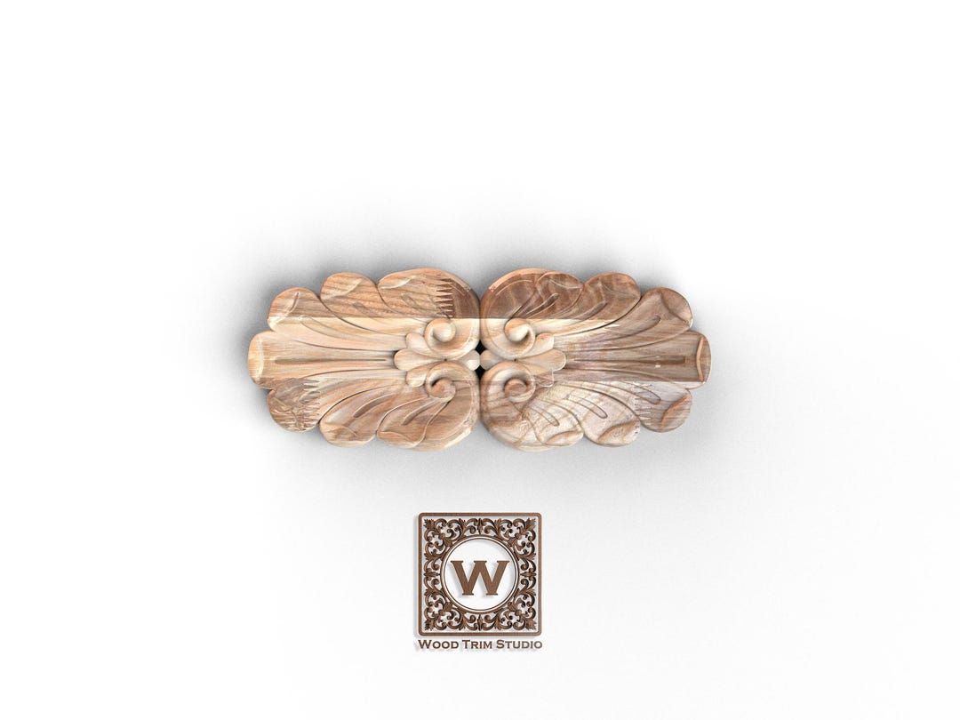 Double Leaf Onlay – Symmetrical Leaf Ornament for Cabinets or Doors - Etsy